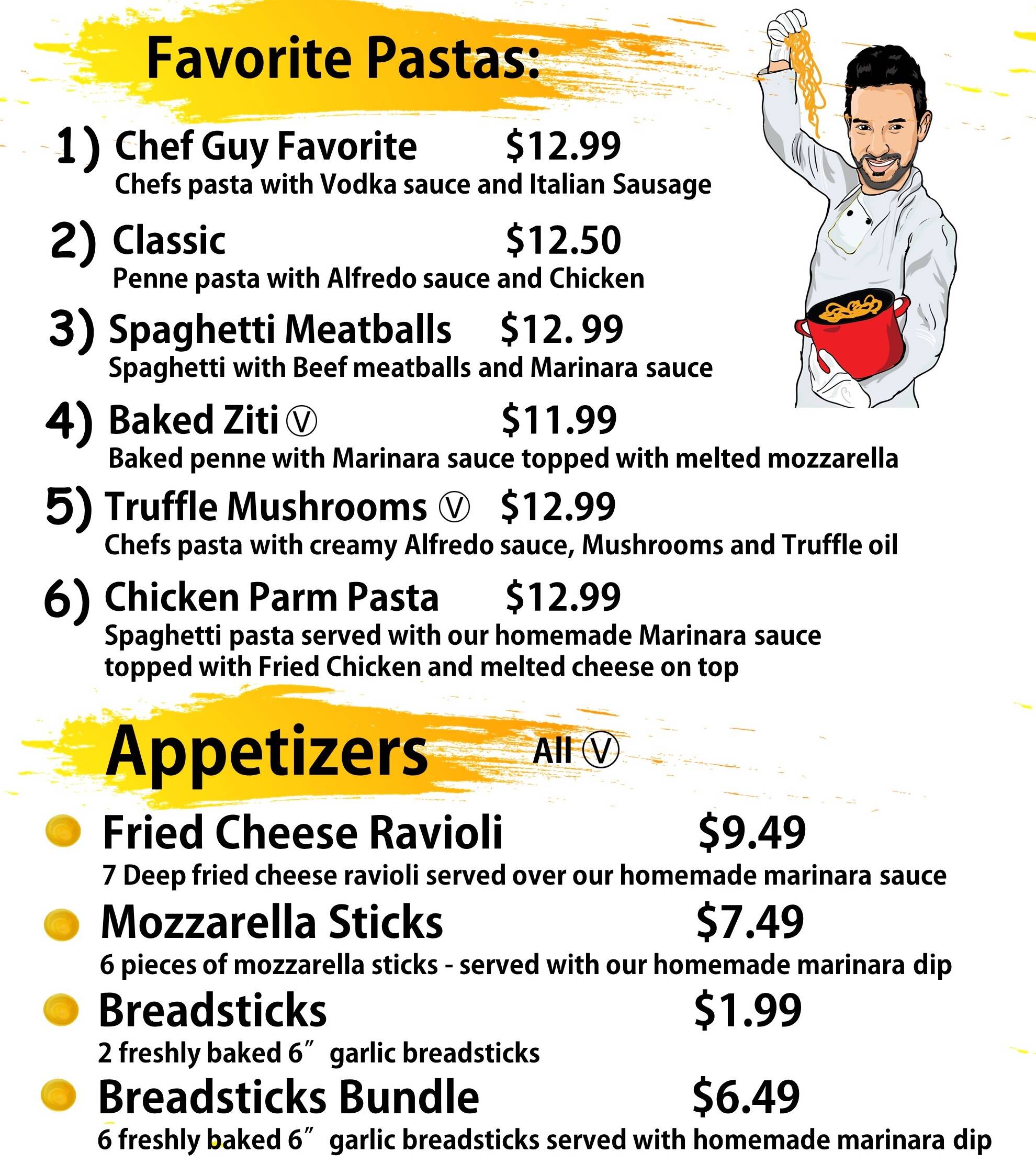 Fort Wayne Menu | Pasta di Guy